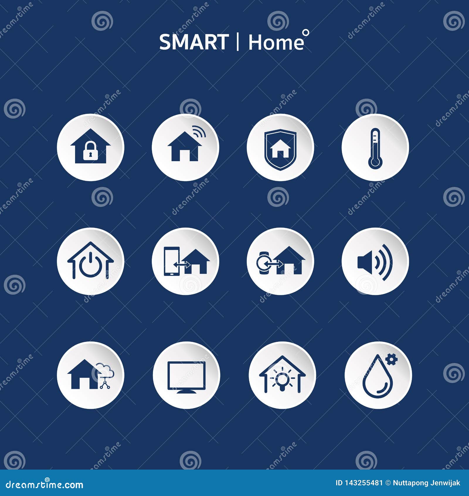 Smart home icons set stock vector. Illustration of modern - 143255481
