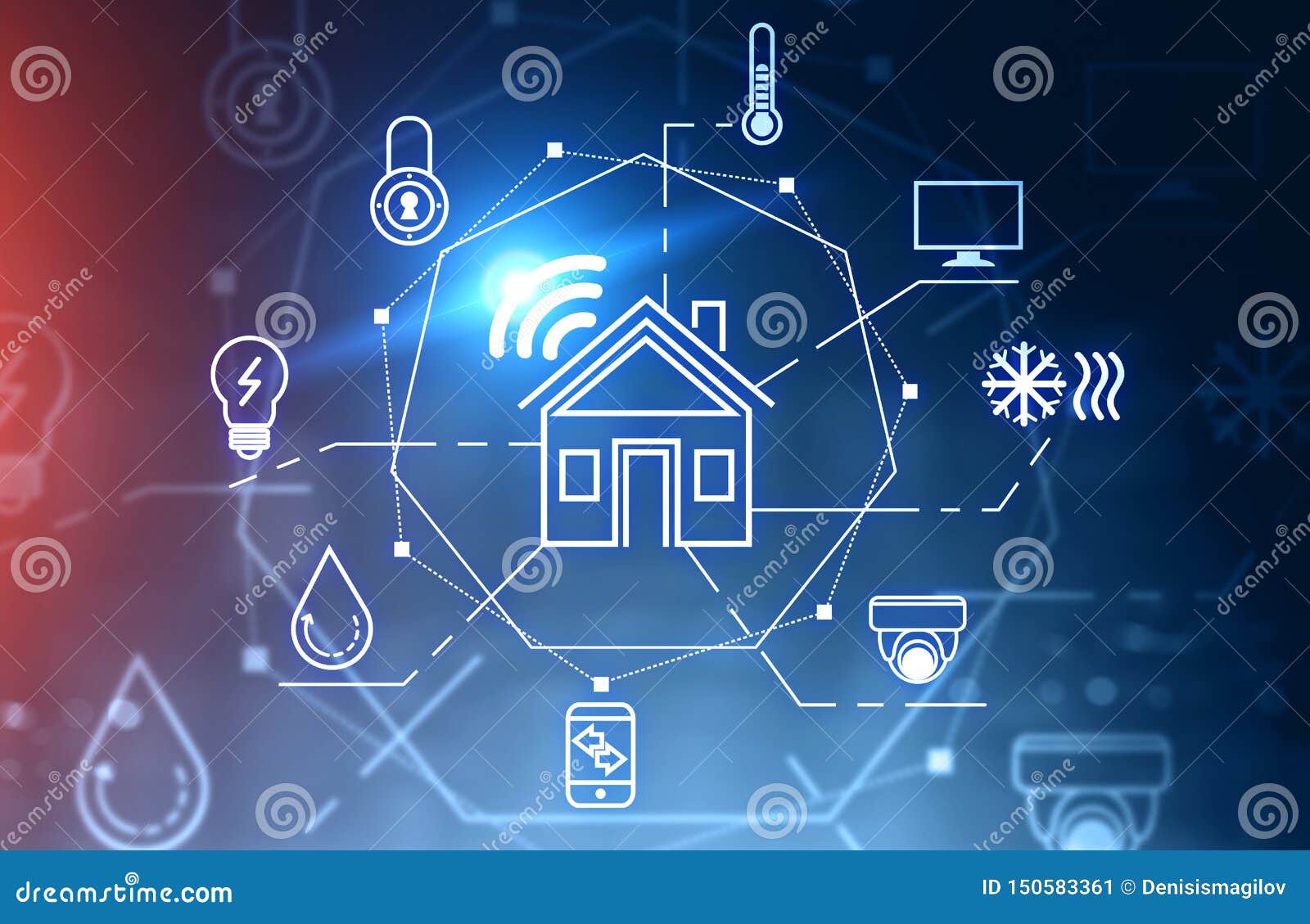 Smart Home Interface And Icons Stock Illustration - Illustration of ...