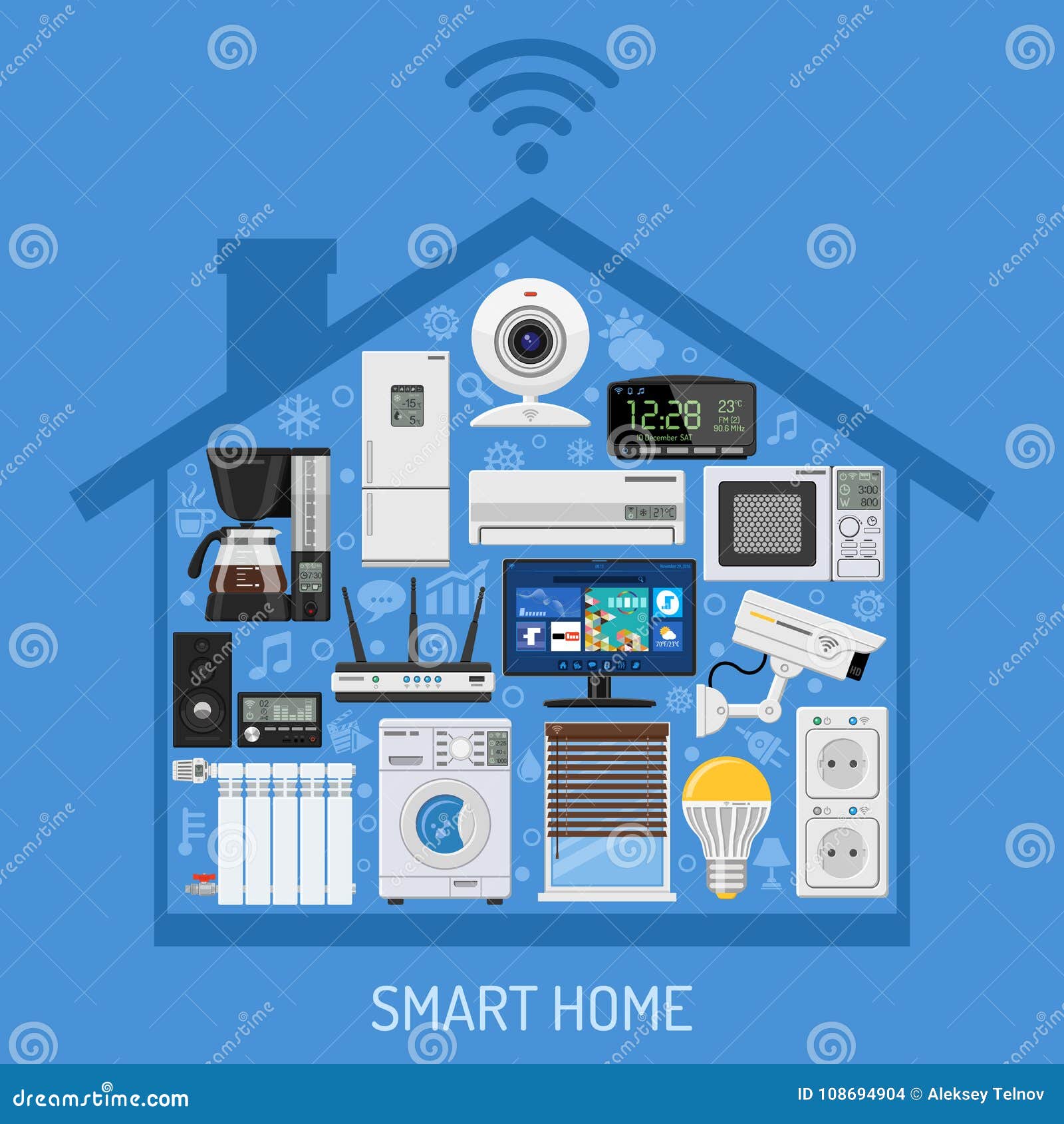 Smart Home and Internet of Things Concept Stock Vector - Illustration ...