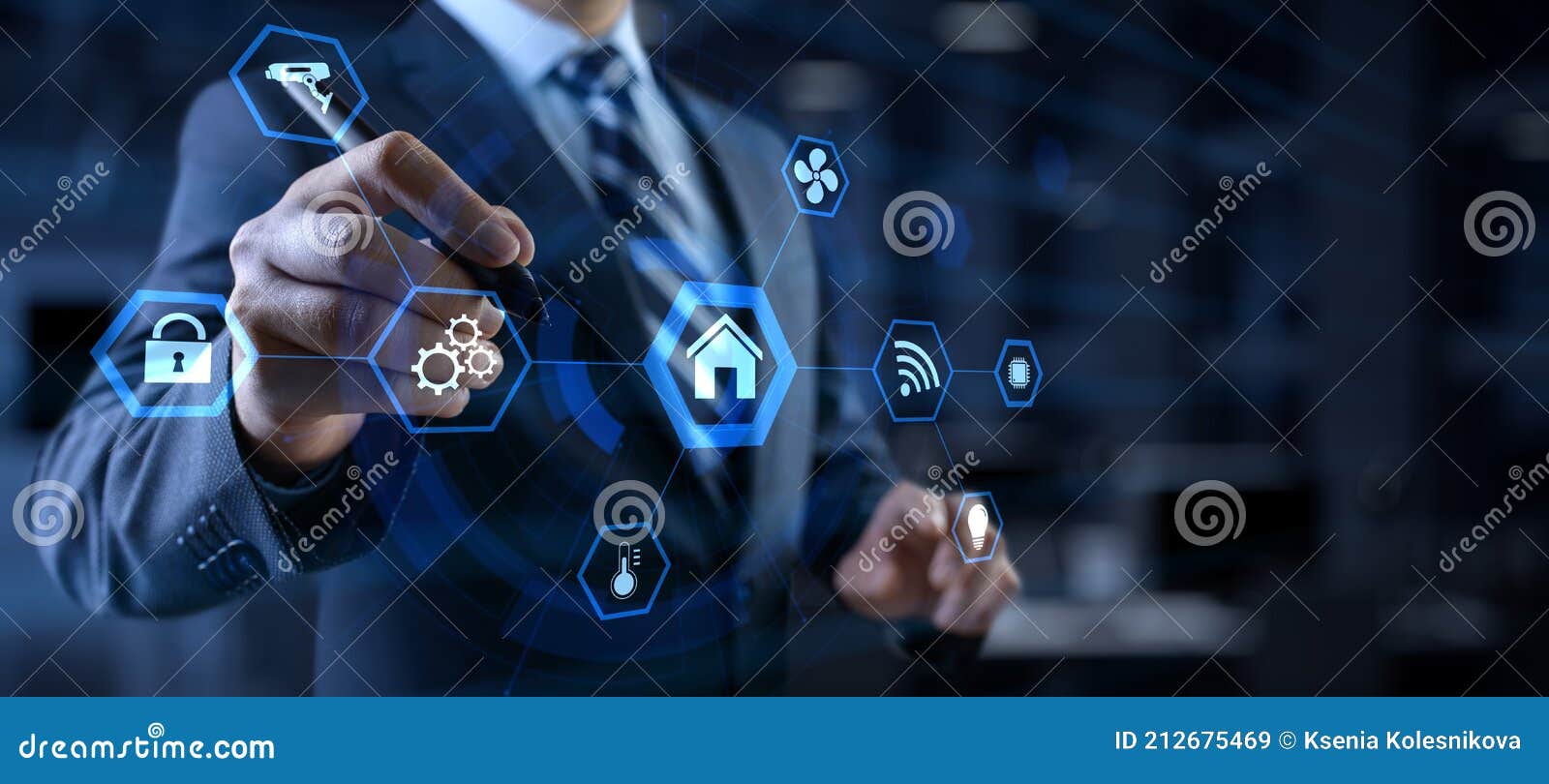 Smart Home IOT Apartment Control Application on Virtual Screen. Stock ...