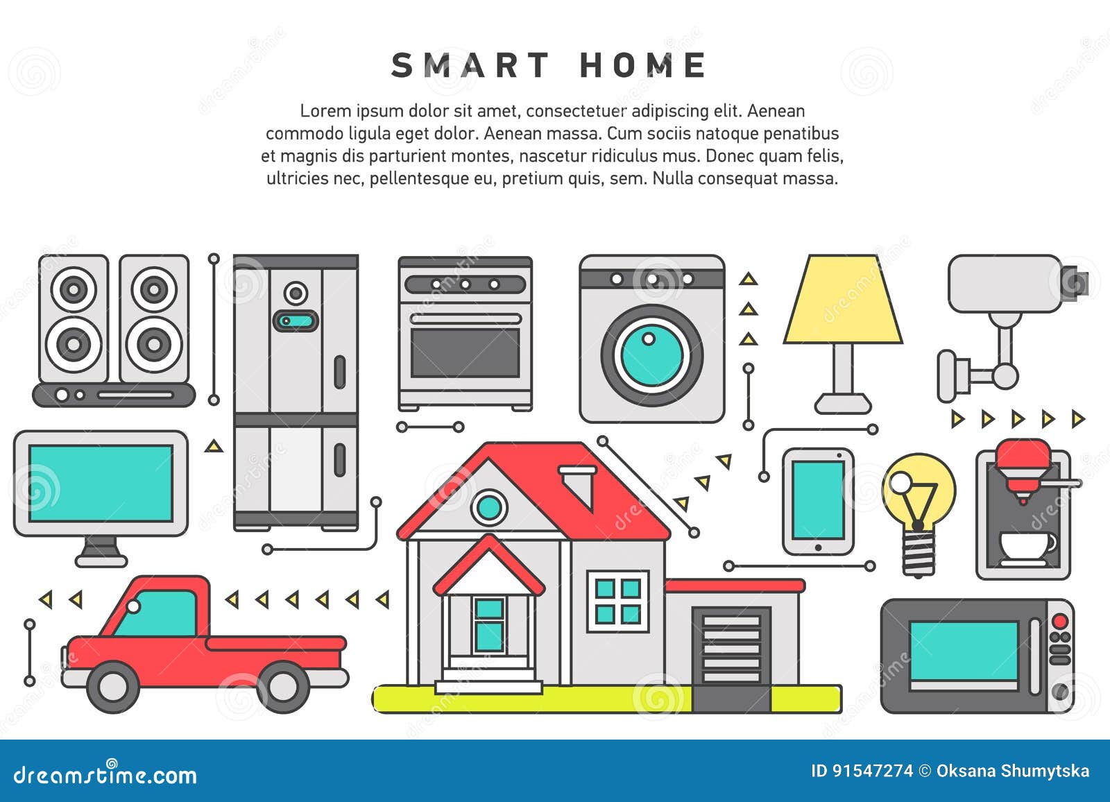Smart Home Iot Internet of Thing Stock Vector - Illustration of ...