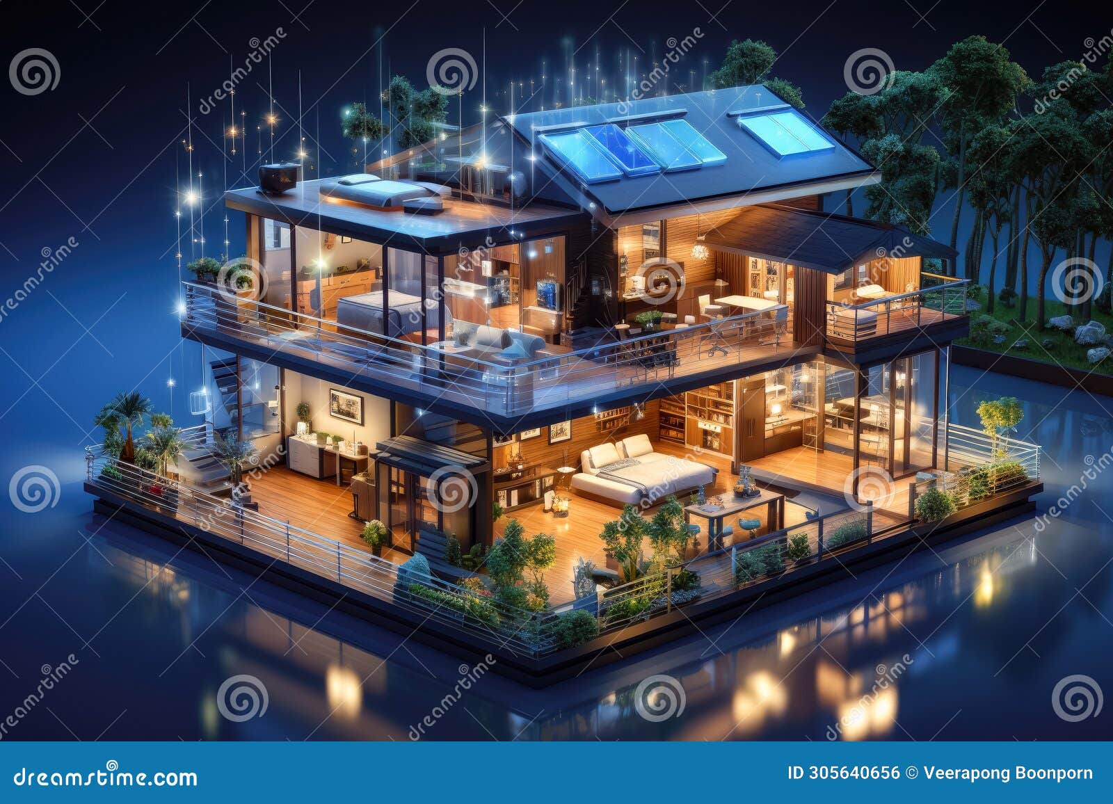 The Smart Home is Isolated Background , Modern Smart Home Systems of ...