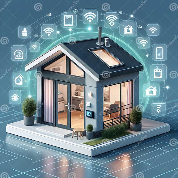 Smart Home Isometric Design Style. Concept of Smart House Technology ...