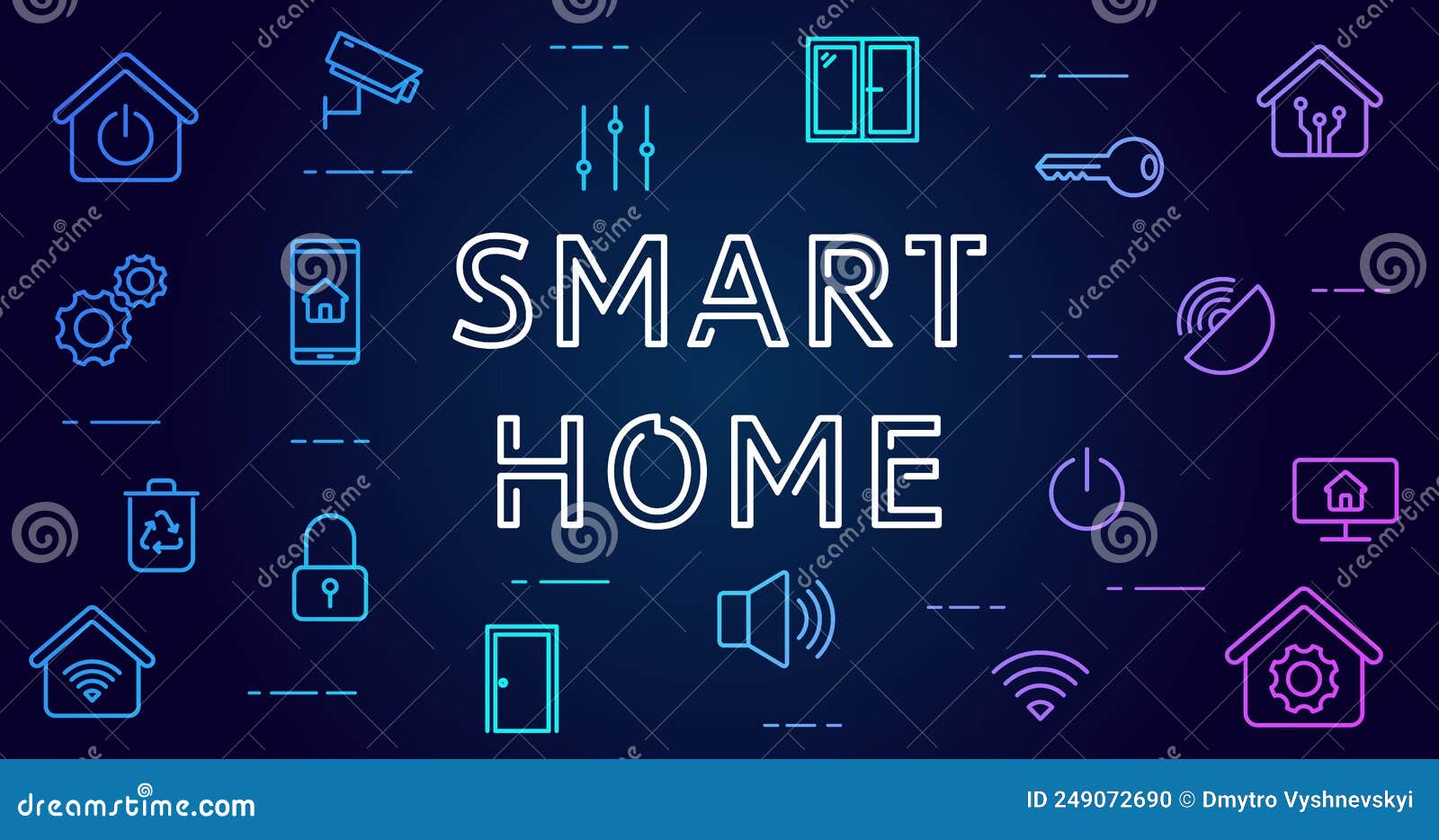 Smart Home 4k Trendy Vector Background Stock Illustration ...