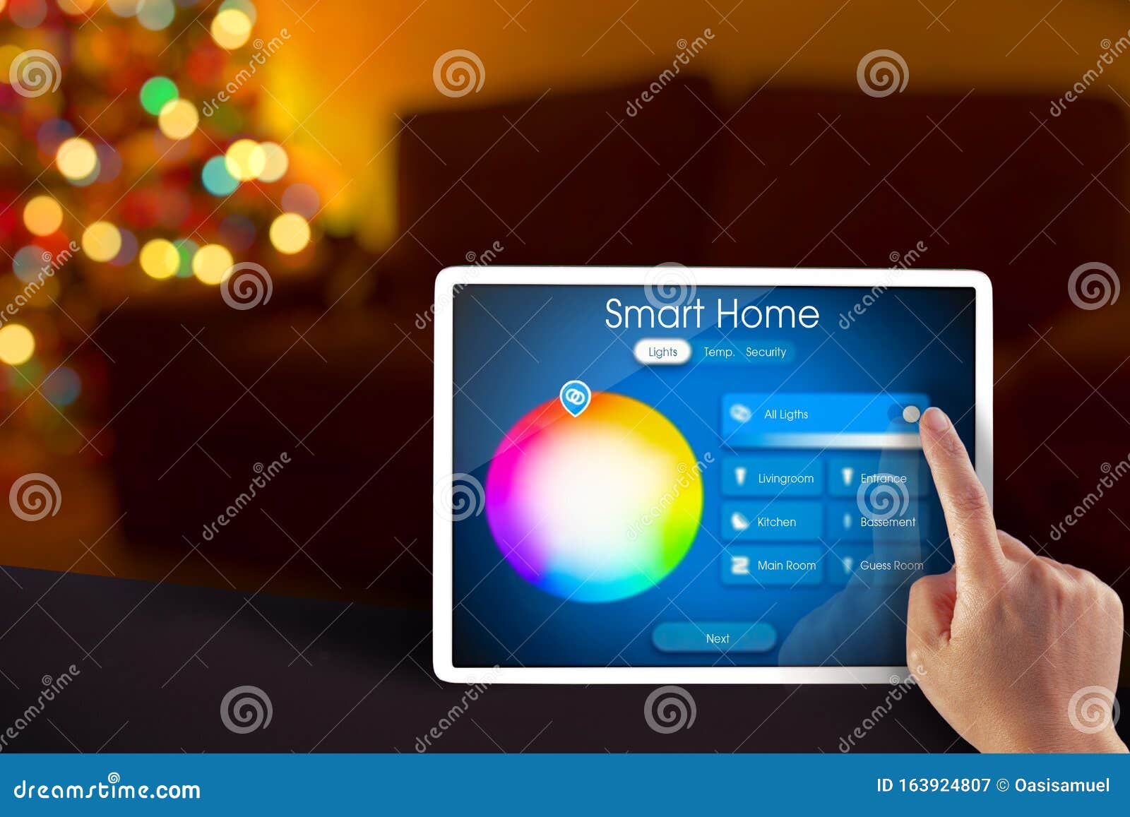 Smart Home Lights Control on a Tablet Stock Image - Image of tablet ...