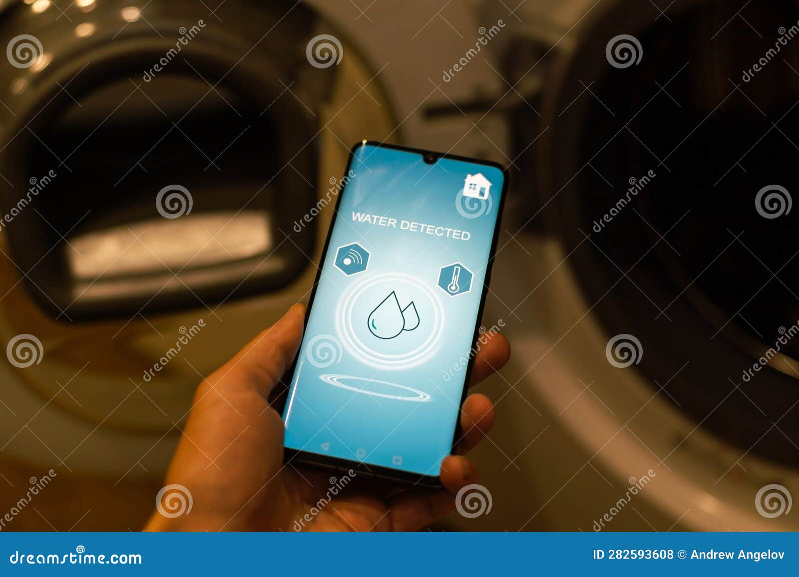 Smart Home: Man Controlling Heating Using App Stock Photo - Image of ...