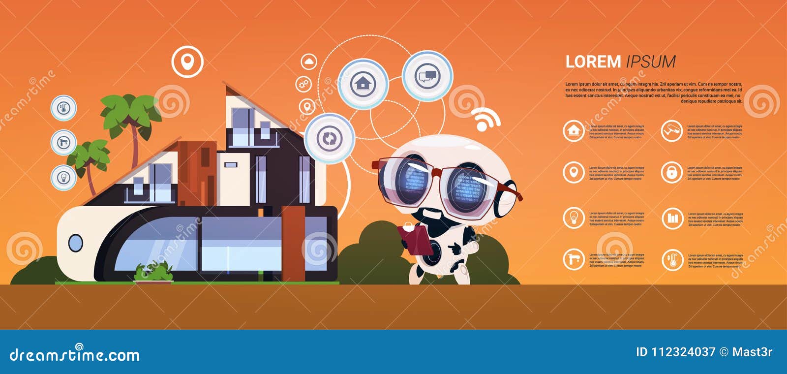 Smart Home Management Robotic Technology Modern Home System of Control ...