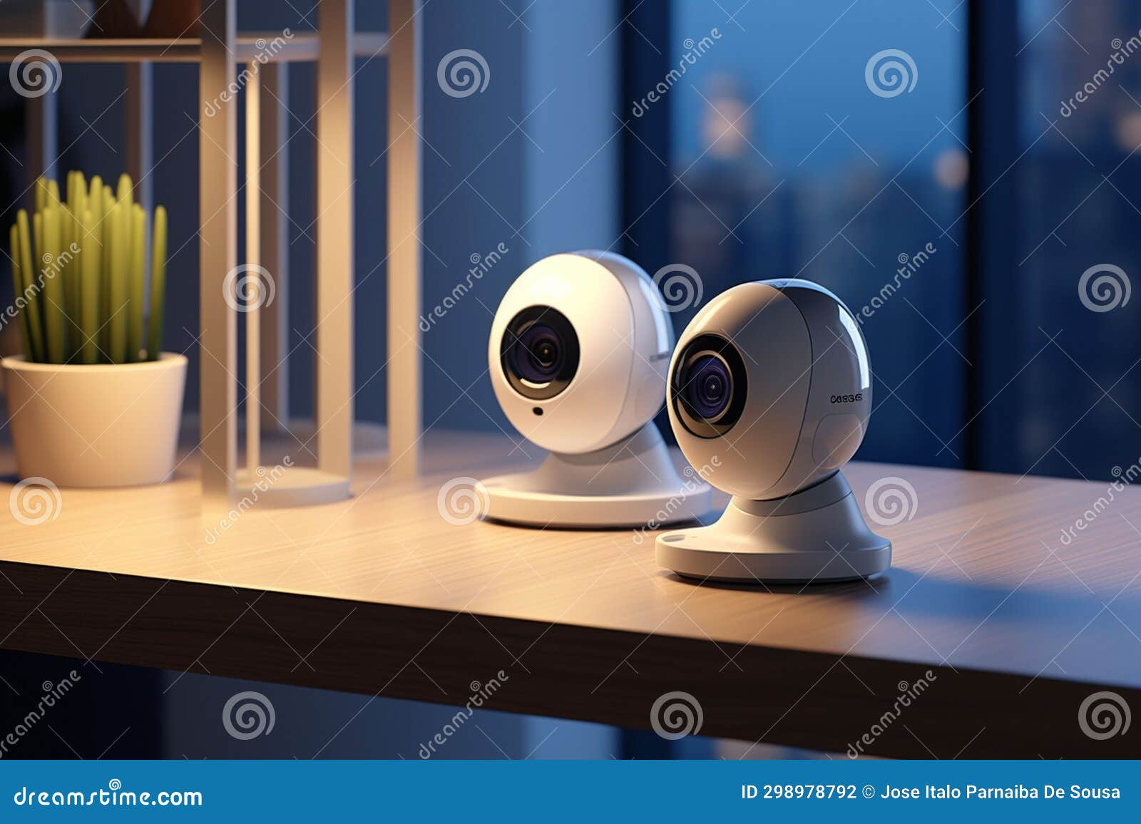 Smart Home Security Cameras With Advanced Features Stock Photo ...
