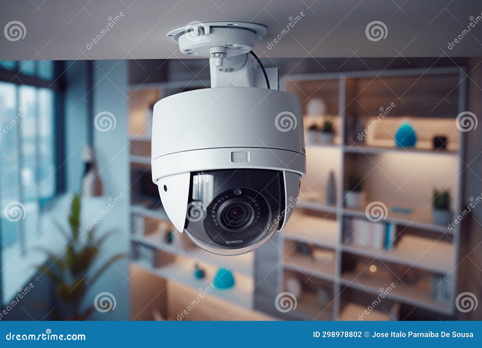 Smart Home Security Cameras with Advanced Features Stock Illustration ...