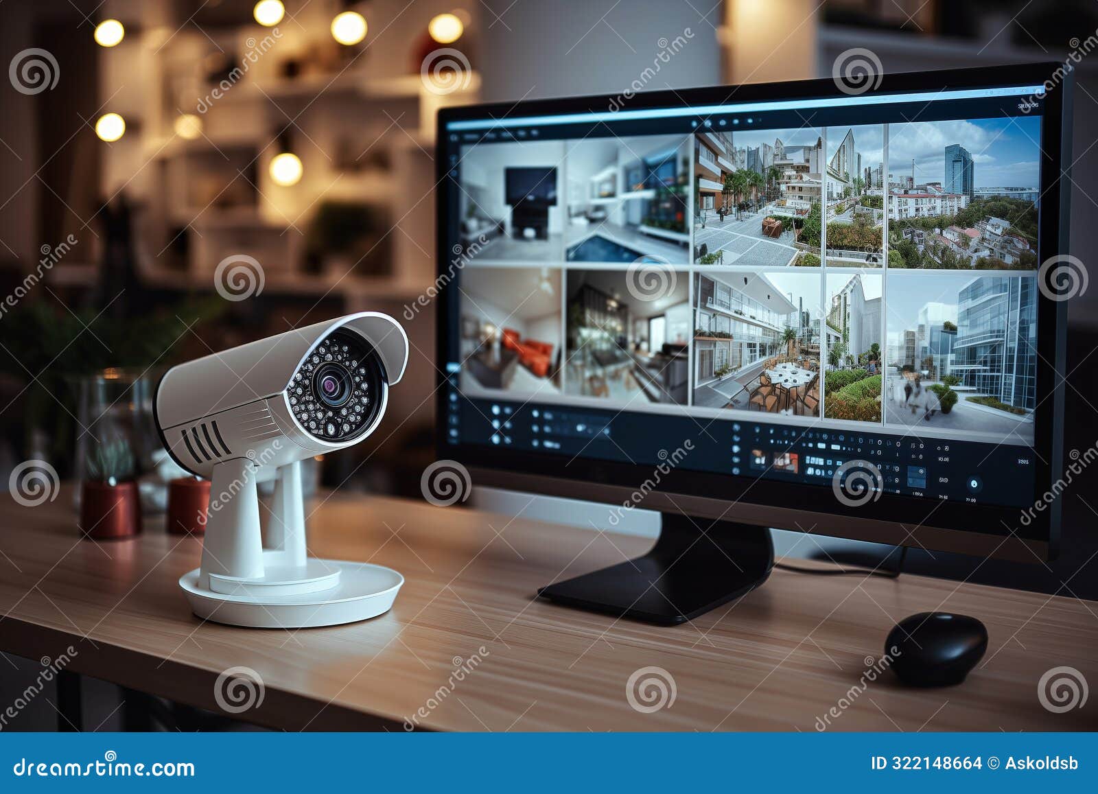 Smart Home Security System. Background with Selective Focus and Copy ...