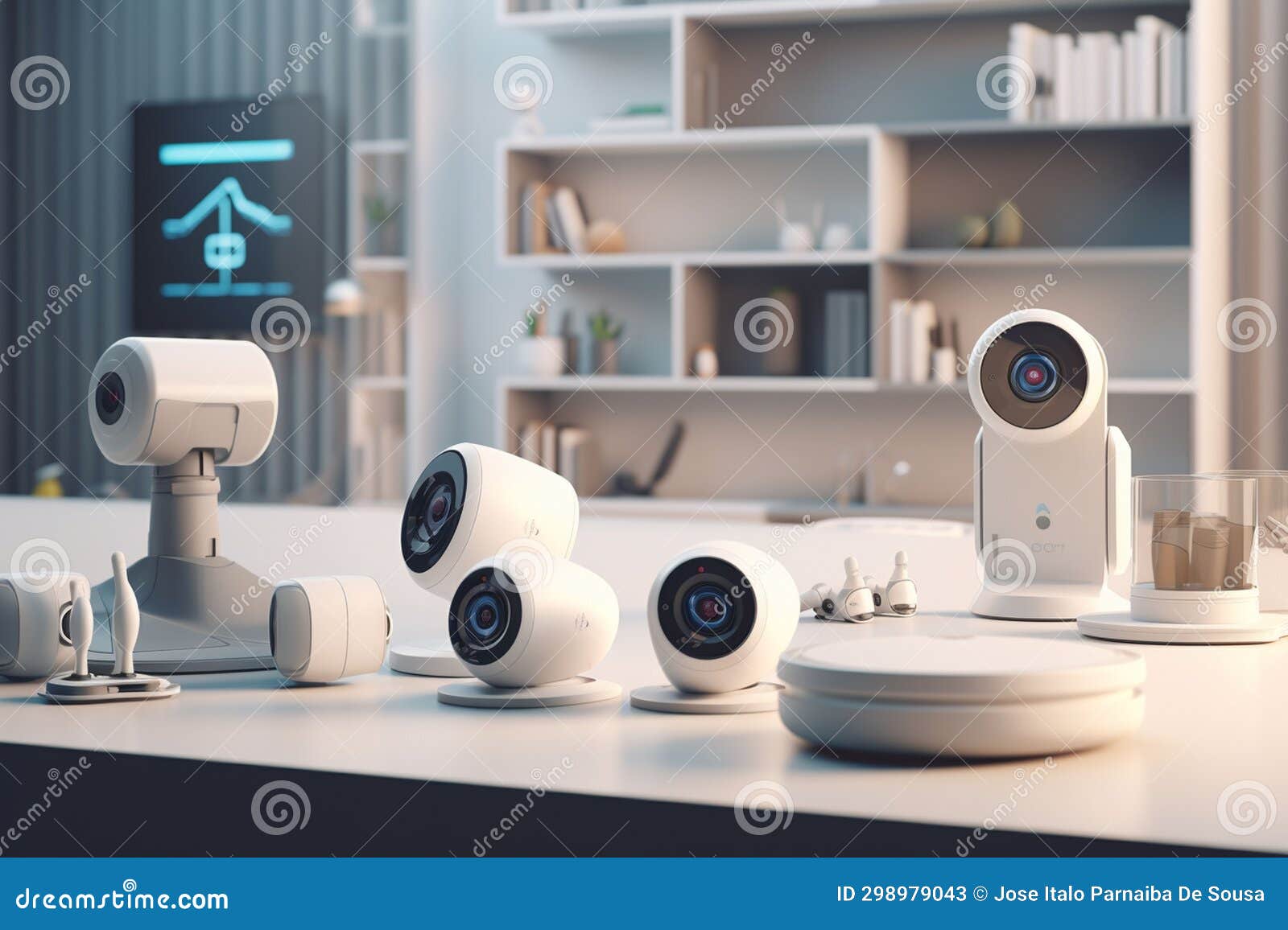 Smart Home Security Systems with Cameras and Senso Stock Illustration ...