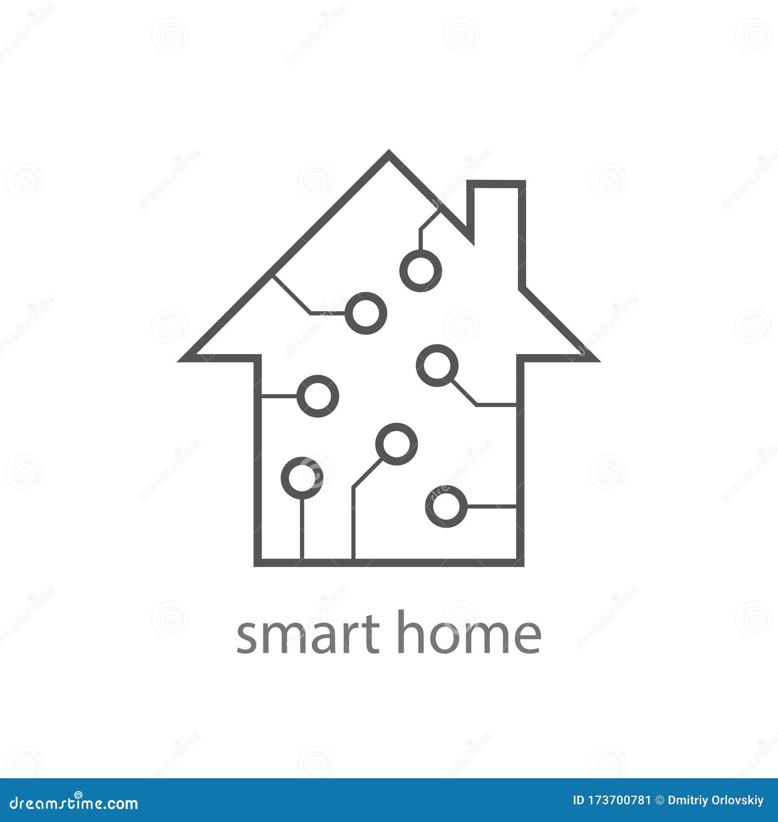 Smart Home Sign Icon. Smart House Button. Remote Control. Modern UI ...