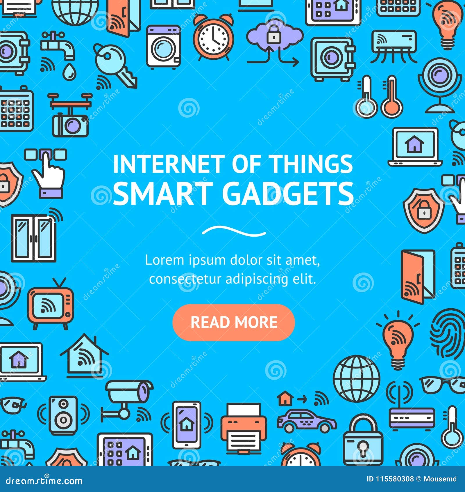 Smart Home Signs Design Round Design Template Line Icon Concept. Vector ...