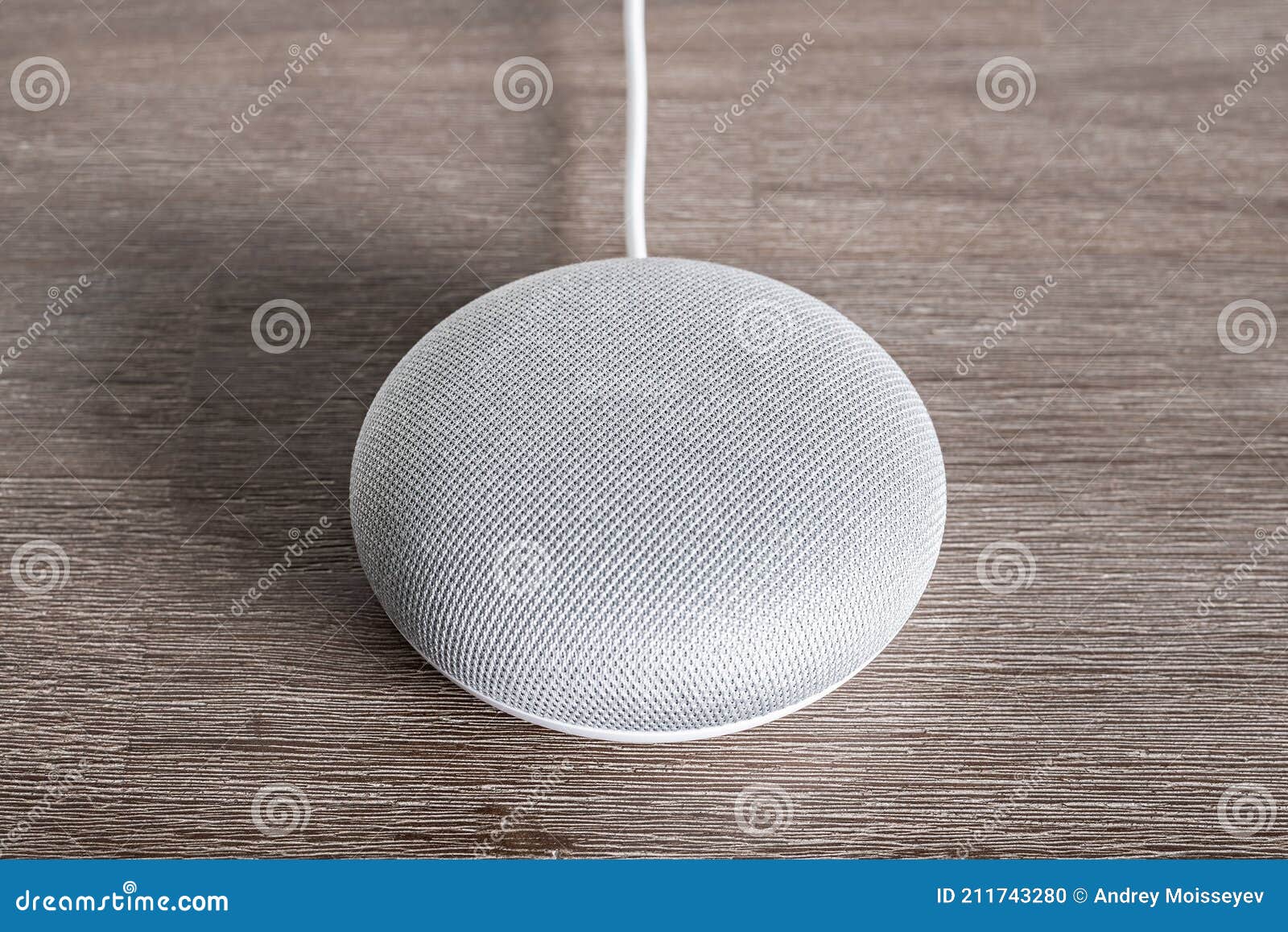 Smart Home Speaker Digital Assistant, Top View Stock Photo - Image of ...