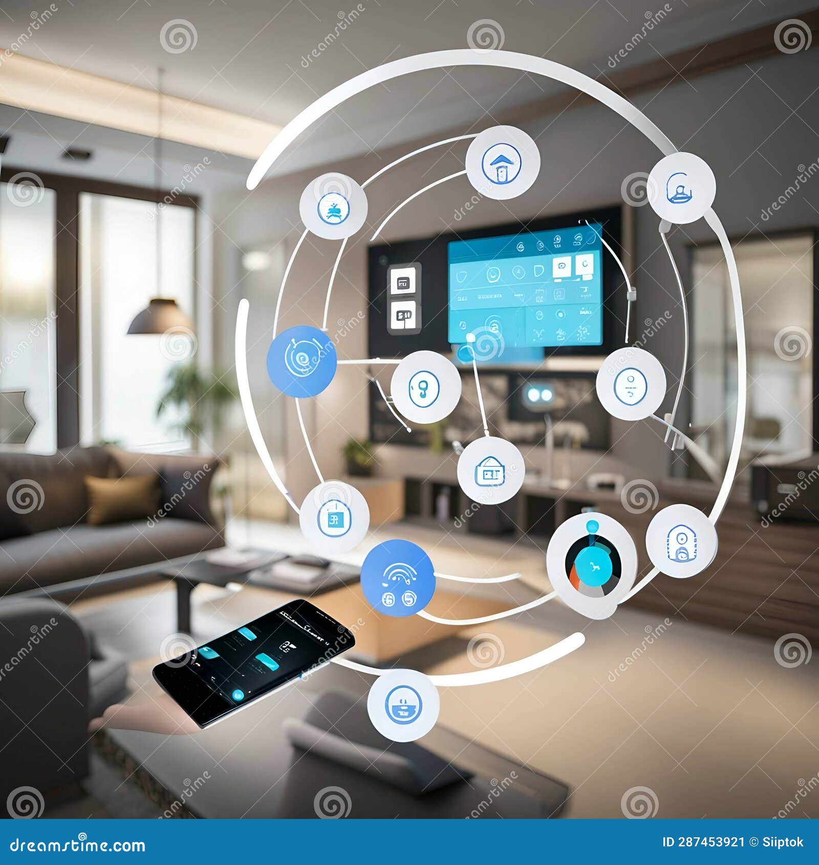 Smart Home System Illustration Background Stock Illustration ...