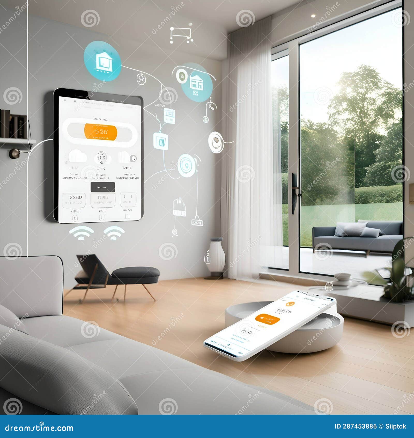 Smart Home System Illustration Background Stock Illustration ...