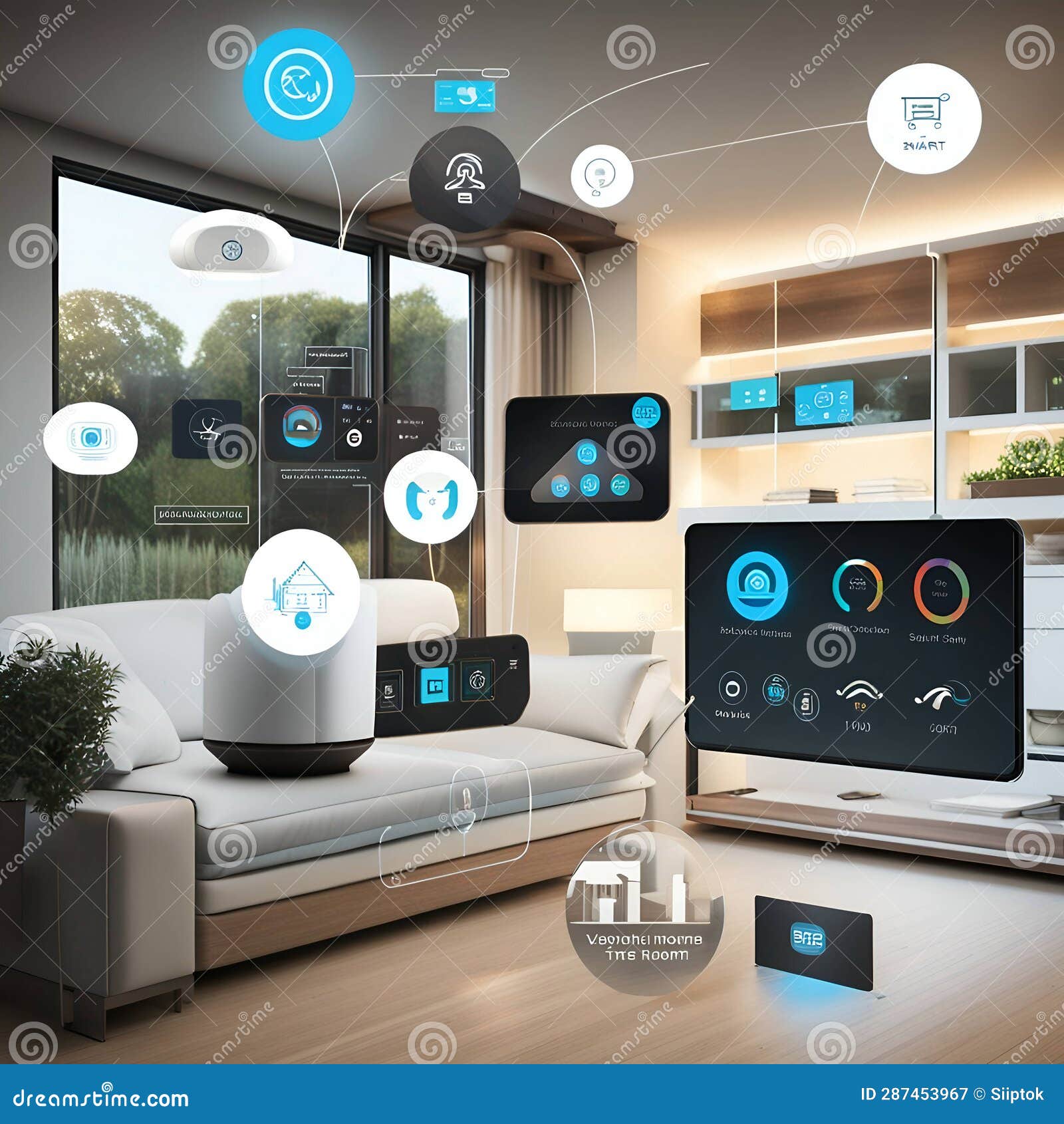 Smart Home System Illustration Background Stock Illustration ...