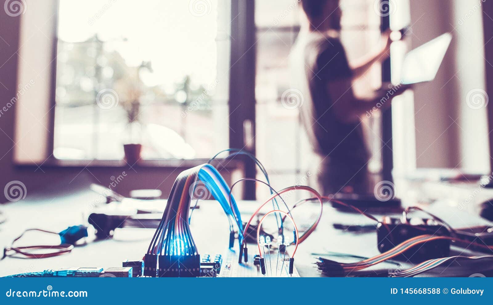 Smart Home System Install Technician Automation Stock Photo - Image of ...