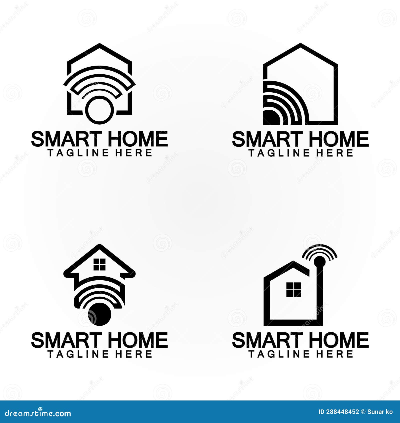 Smart Home Tech Signal Wifi Wireless Logo Vector Design Template Stock ...