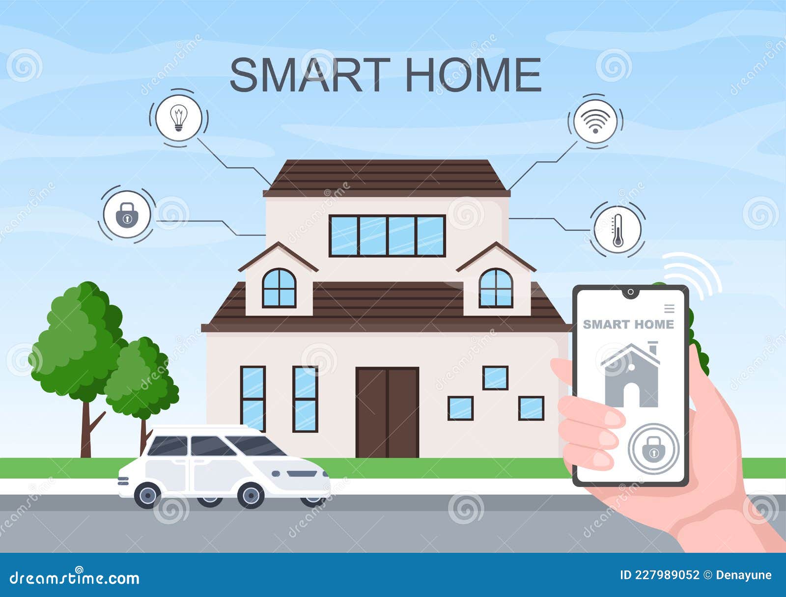 Smart Home Technology House Control System of Lighting, Heating ...