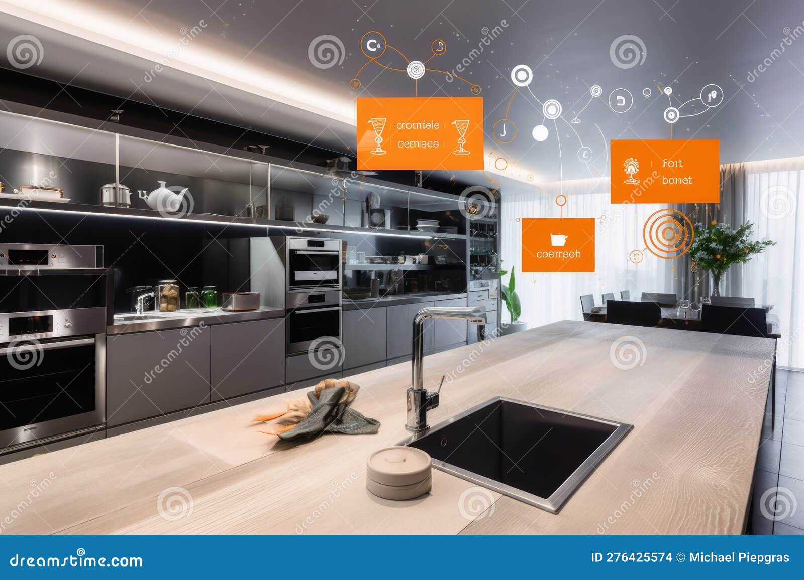 Smart Home Technology Inside a House Created with Generative AI ...