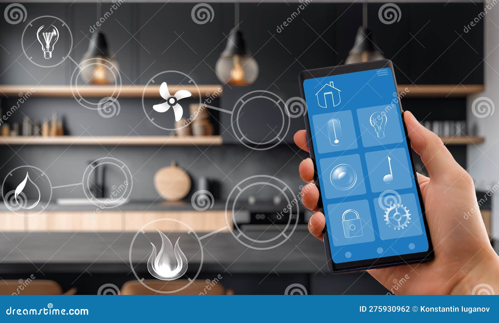 Smart Home Technology Interface Stock Photo - Image of automated ...