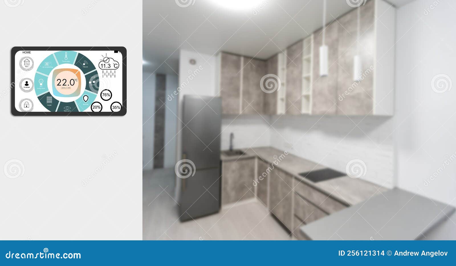 Smart Home Technology Interface on Smartphone App Screen with Augmented ...