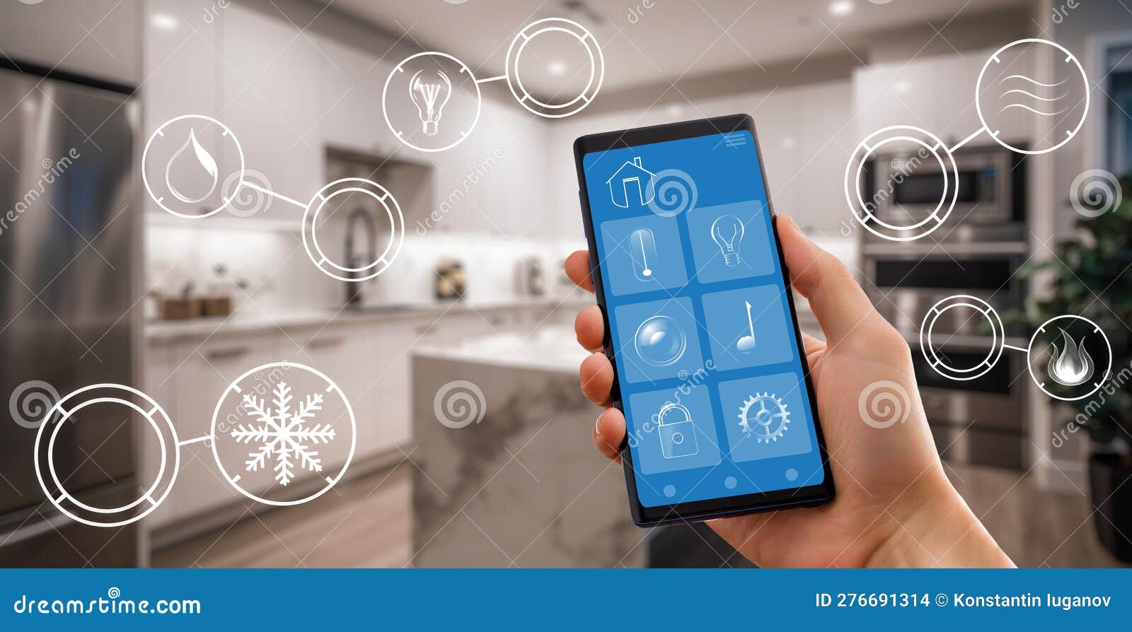 Smart Home Technology Interface Stock Photo - Image of holding ...