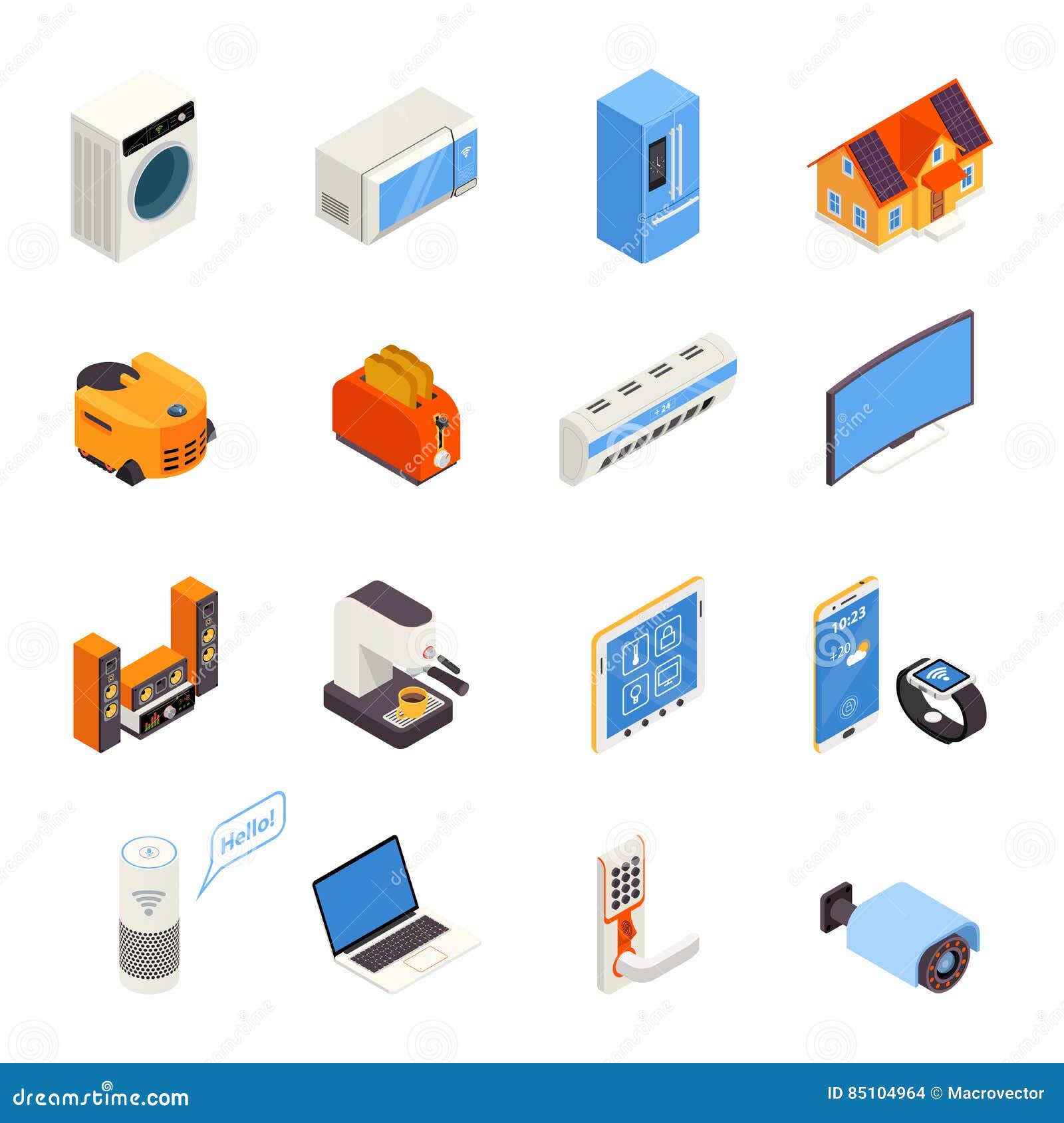 Smart Home Technology Isometric Icons Collection Stock Vector ...