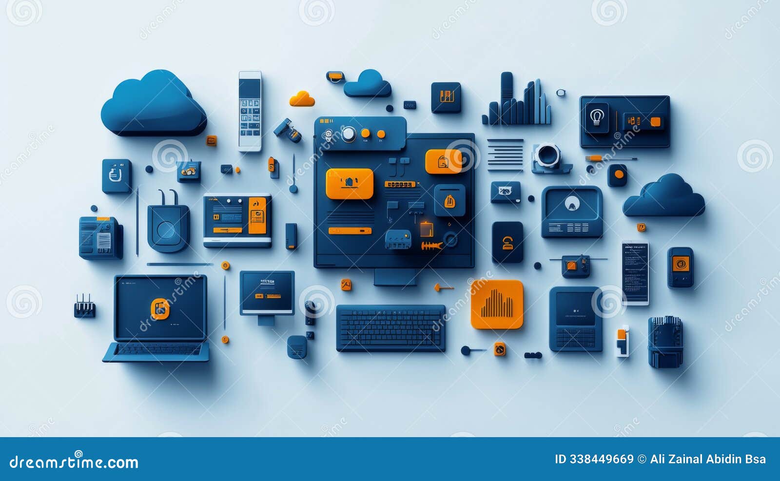 Smart Home Technology.Digital Design Essentials Stock Illustration ...