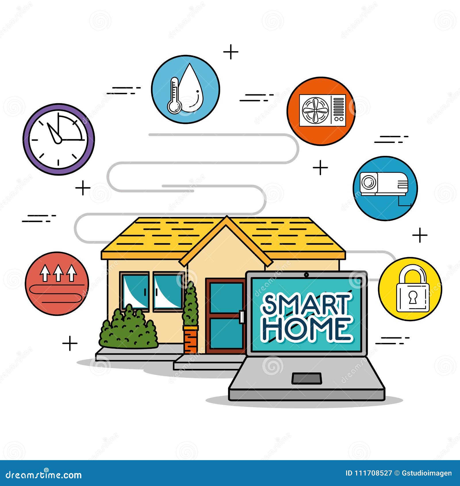 Smart Home Tecnology System Stock Vector - Illustration of idea, home ...