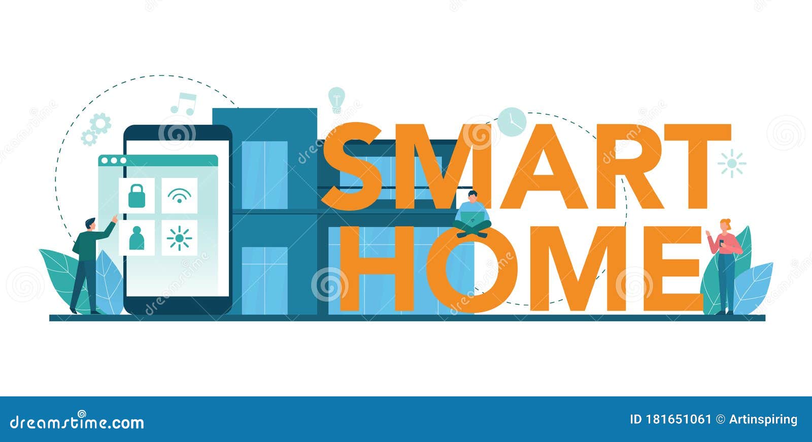 Smart Home Typographic Header Concept. Idea of Wireless Technology ...