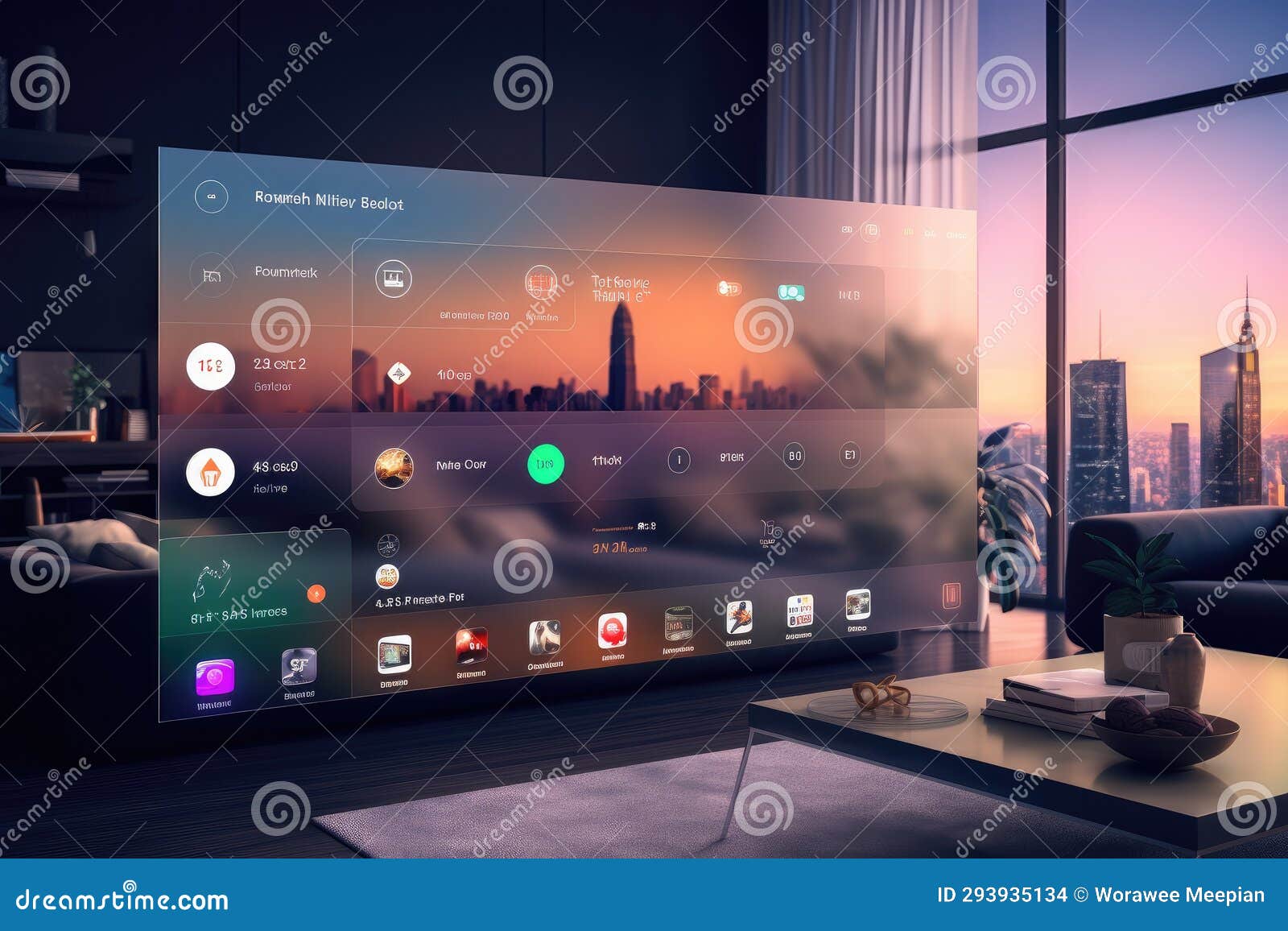 Smart Home Ui AR Interface. Technology and Innovation Stock ...