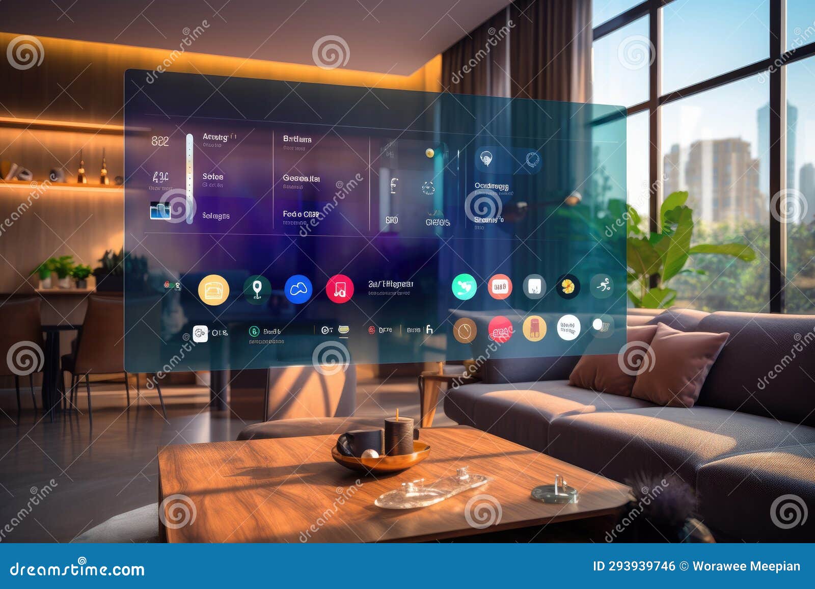Smart Home Ui AR Interface. Technology and Innovation Stock ...