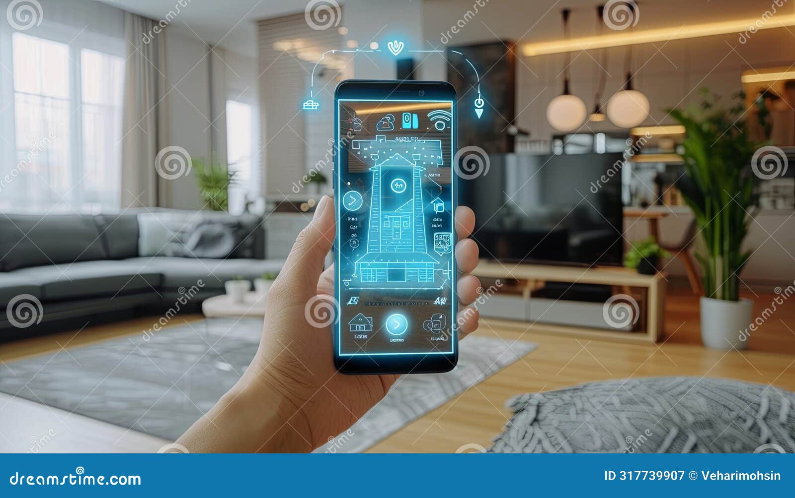 Smart Home Ui AR Interface. Technology and Innovation Stock ...