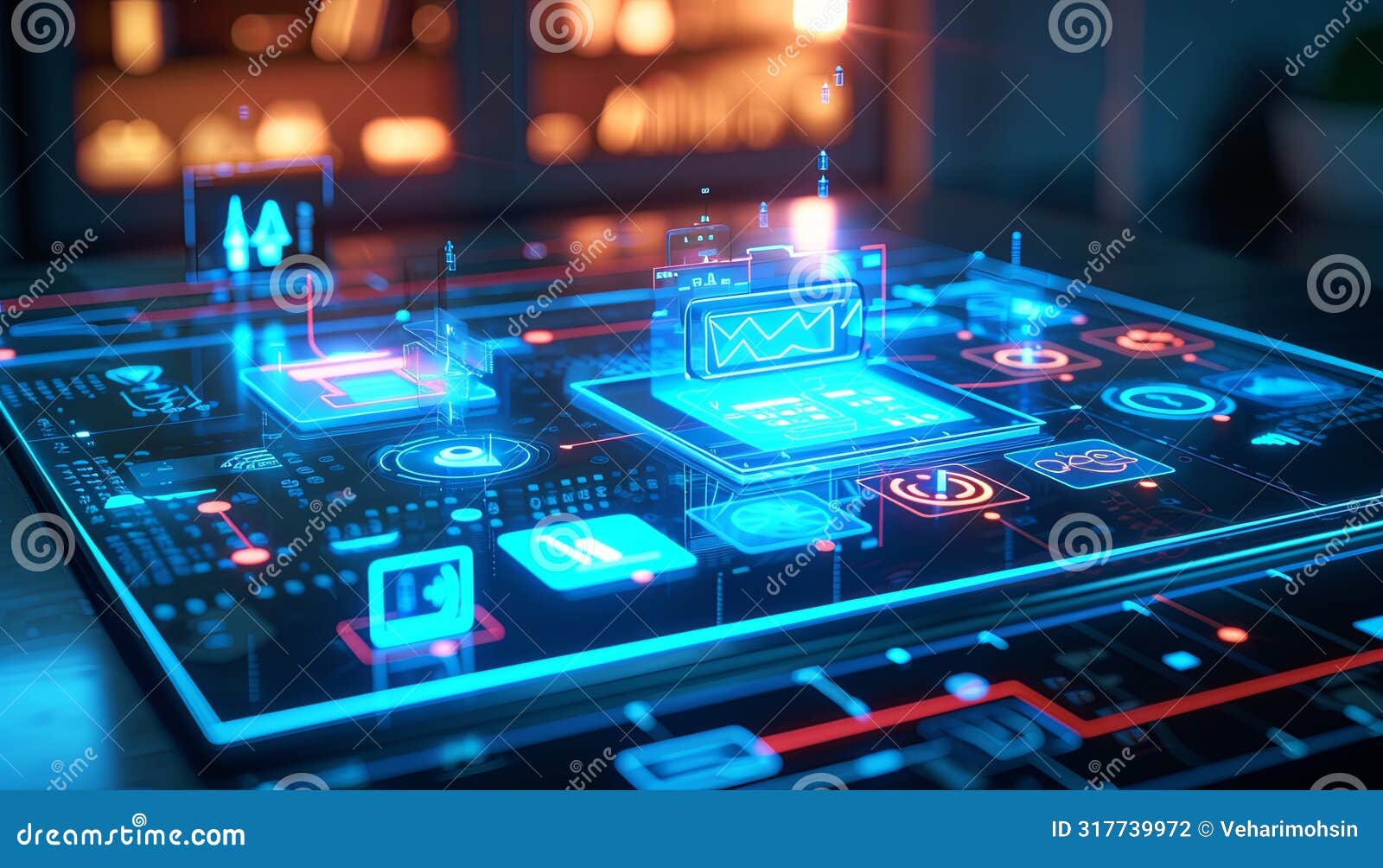 Smart Home Ui AR Interface. Technology and Innovation Stock ...