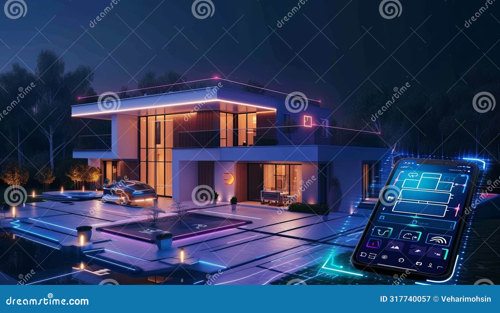 Smart Home Ui AR Interface. Technology and Innovation Stock ...