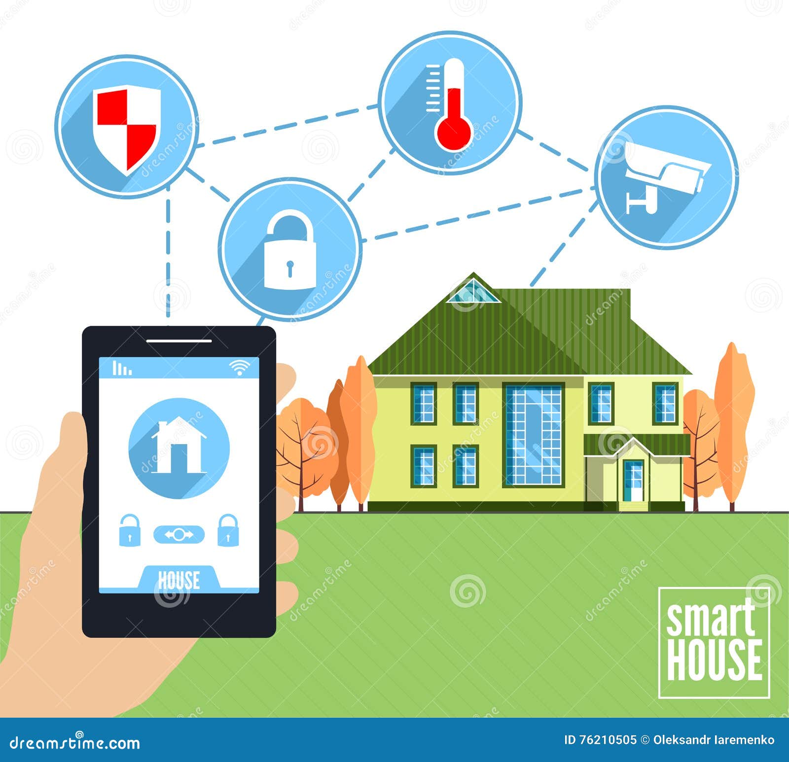 Smart home vector concept. stock vector. Illustration of automation ...