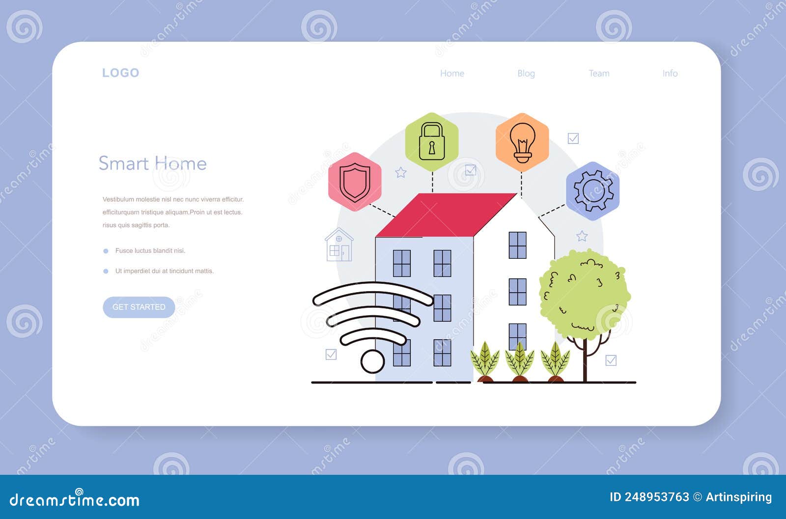 Smart Home Web Banner or Landing Page. Idea of Wireless Technology ...