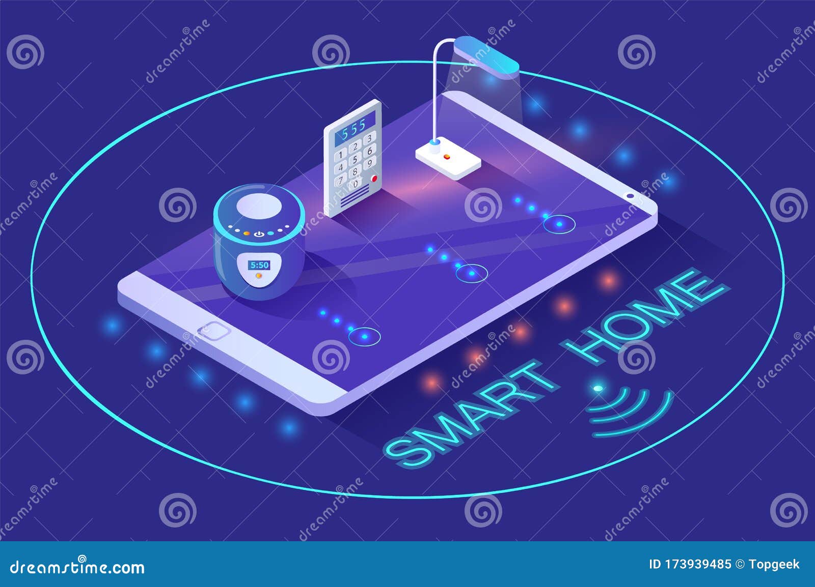 Wireless Device Smart Automated Equipment Vector Stock Vector ...
