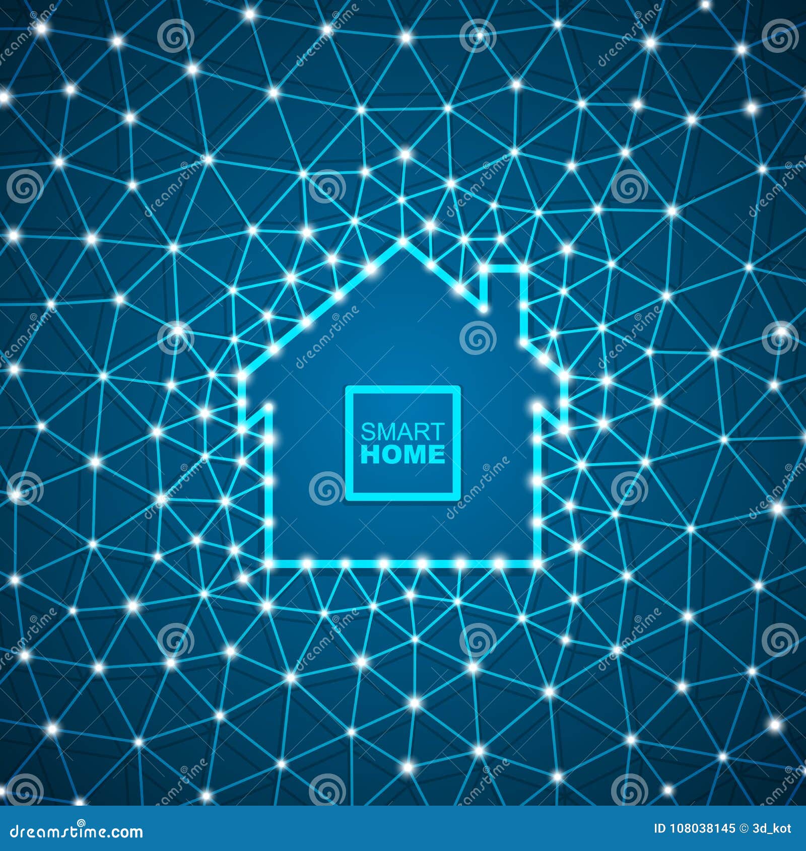 Smart House Abstract Background Stock Vector - Illustration of control ...