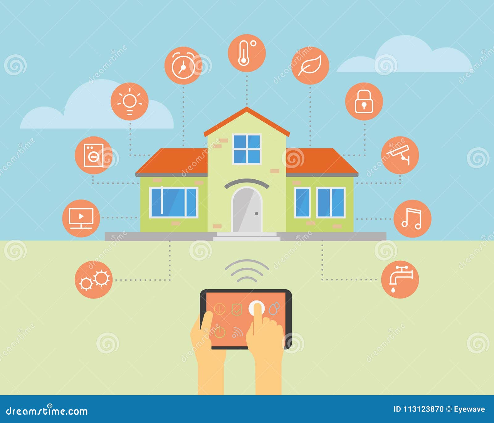Smart Home Concept Flat Vector Illustration Stock Vector - Illustration ...