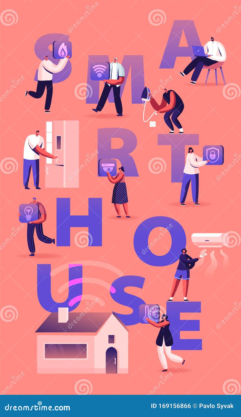 Smart House Concept. People Using Artificial Intelligence Technology ...