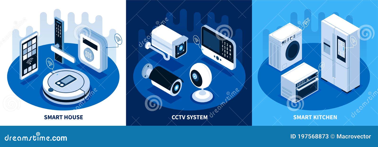 Smart House Design Concept stock vector. Illustration of device - 197568873