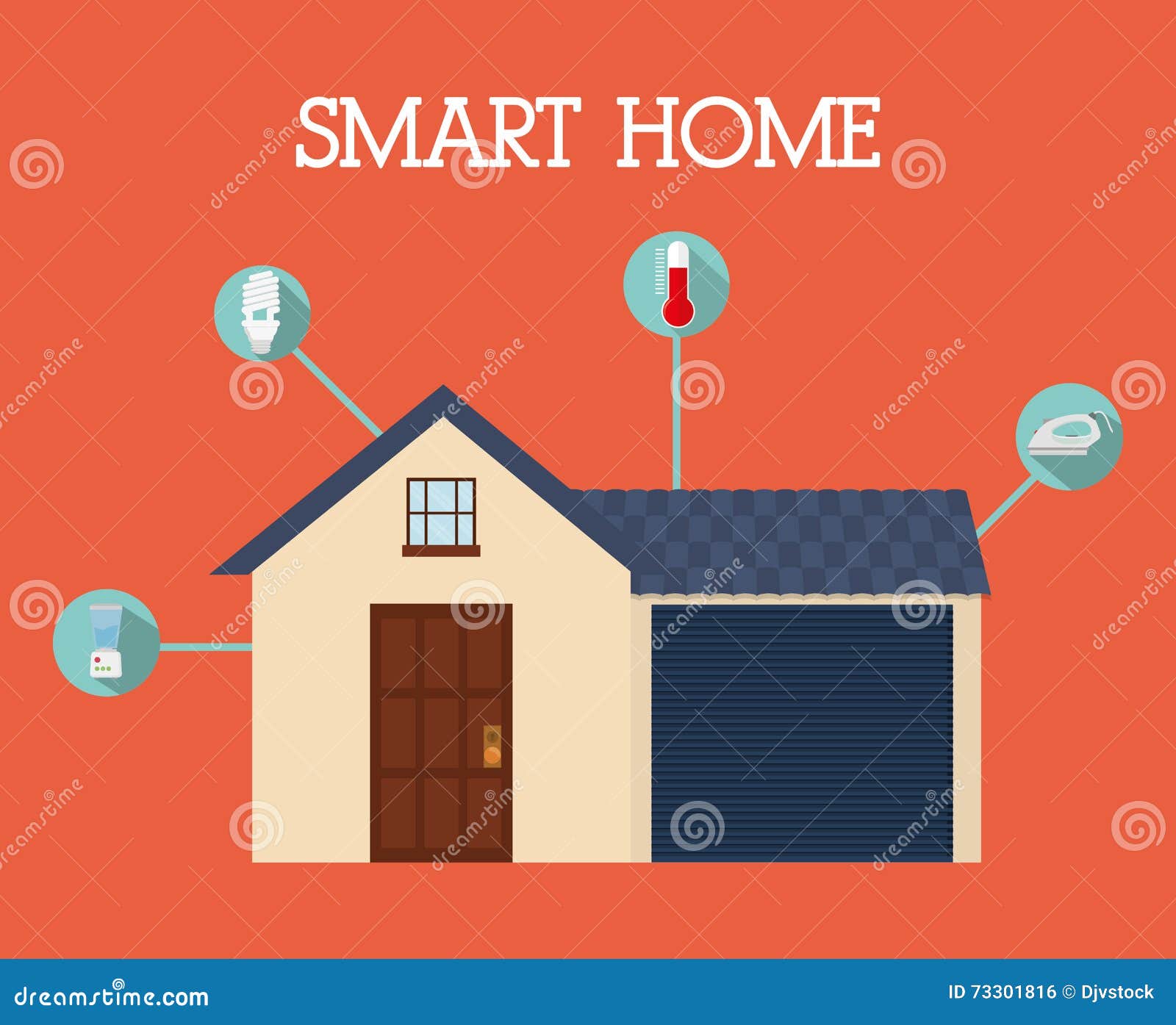 Smart House Design. Technology Icon. Vector Graphic Stock Vector ...