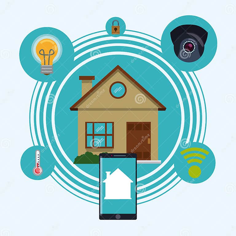 Smart house design. stock vector. Illustration of property - 58497552