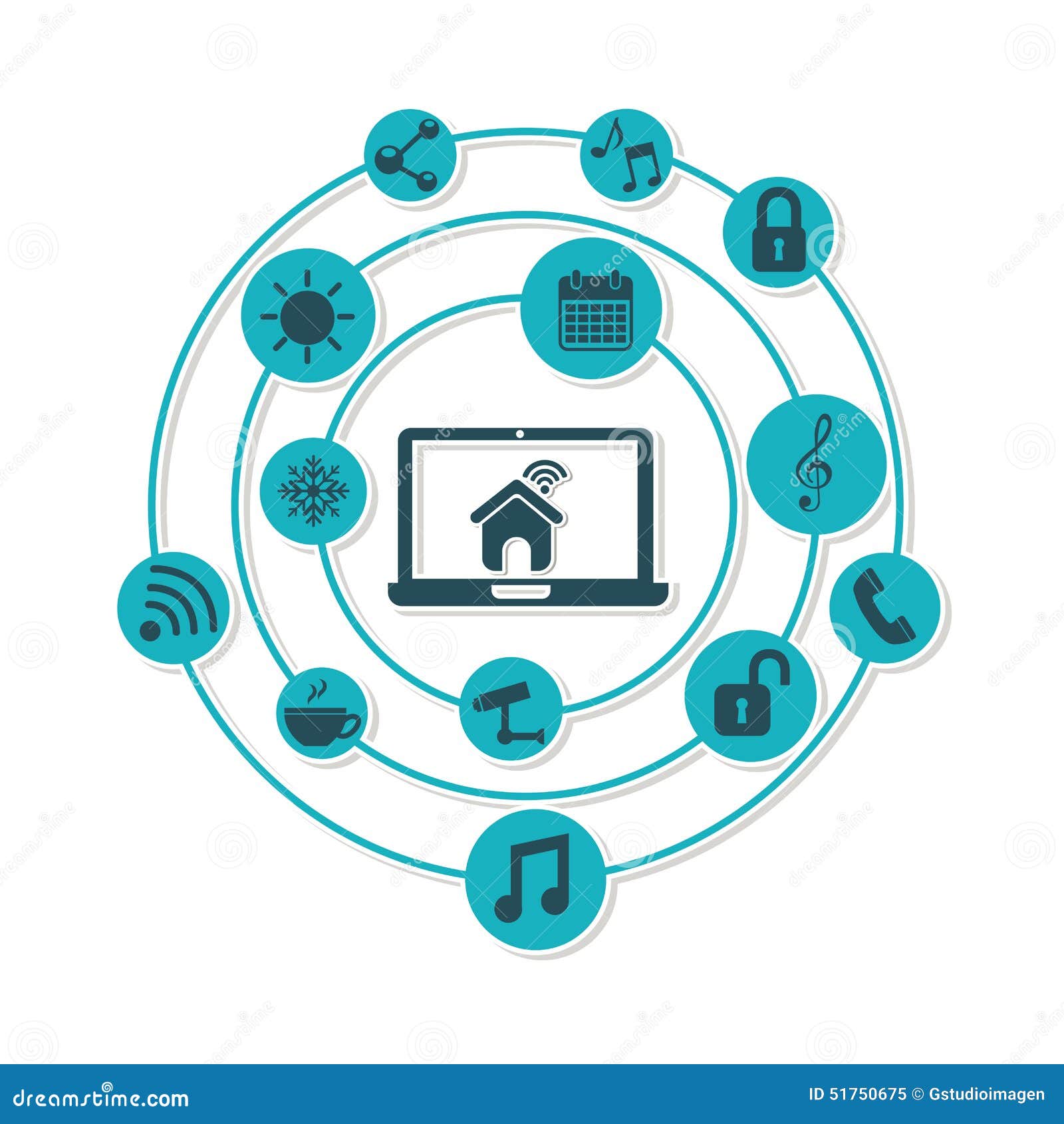 Smart house stock vector. Illustration of cameras, isometric - 51750675