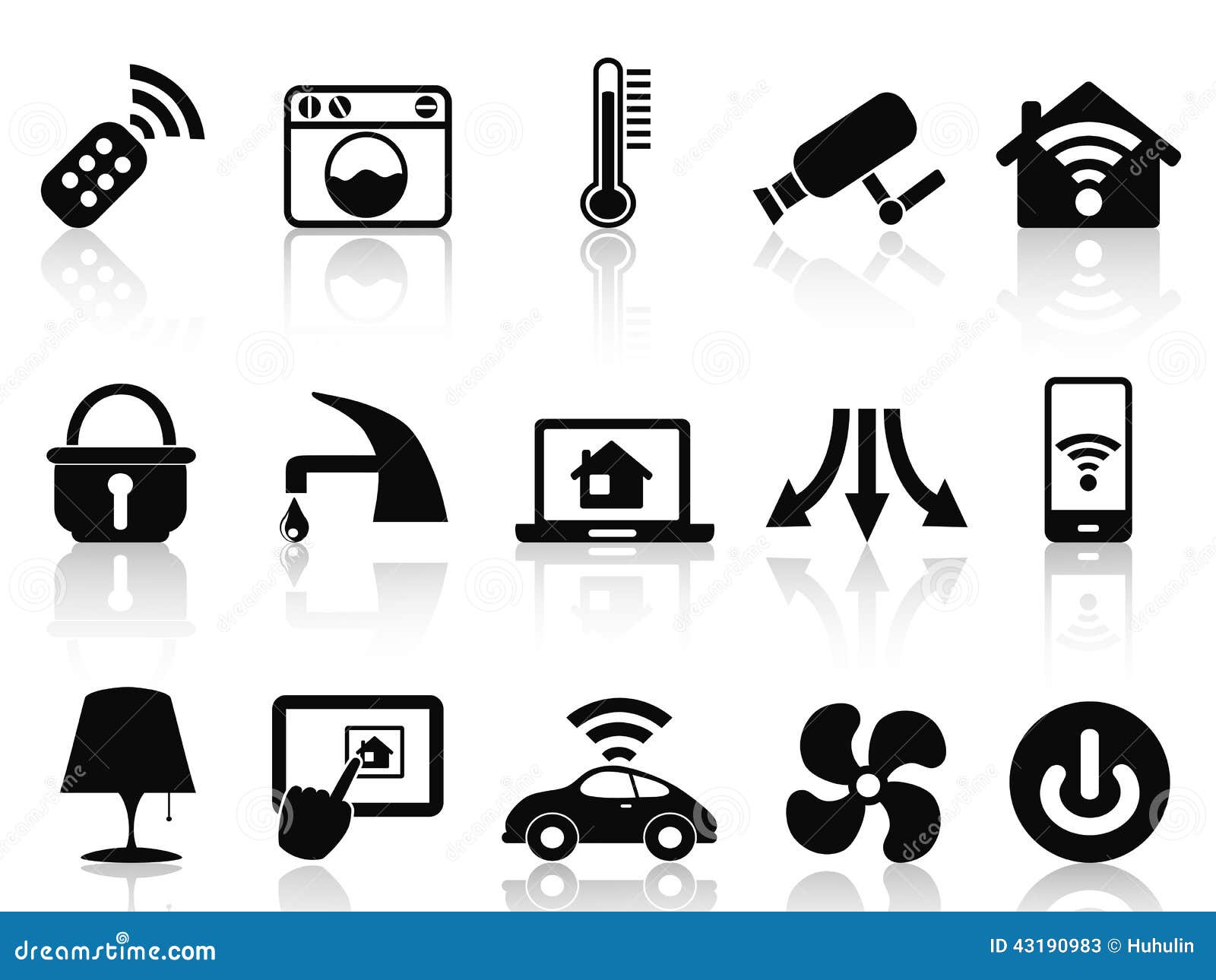 Smart house icons set stock vector. Illustration of machine - 43190983