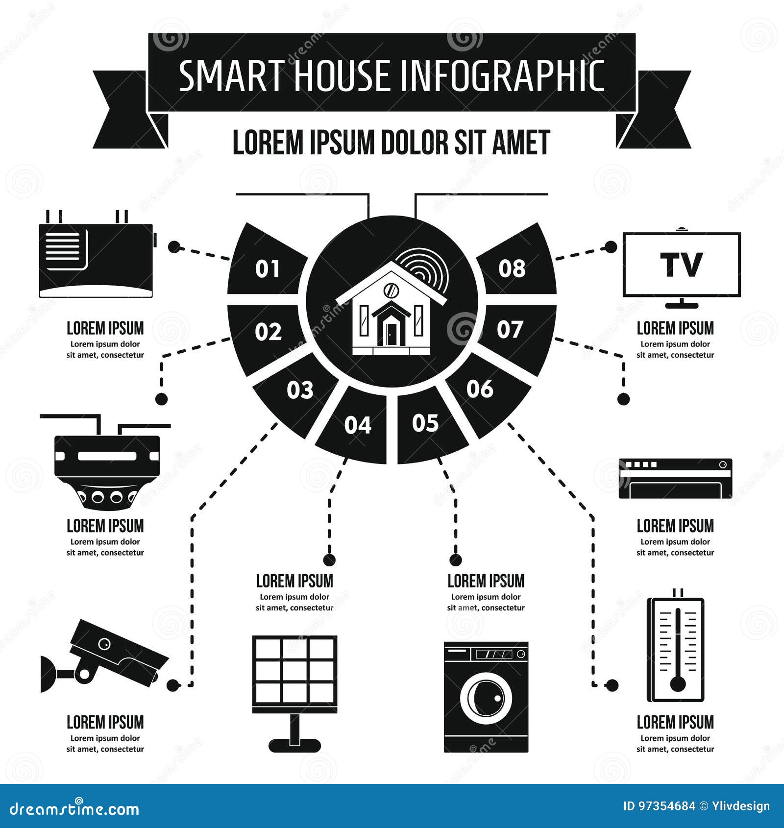 Smart House Infographic Concept, Simple Style Stock Vector ...