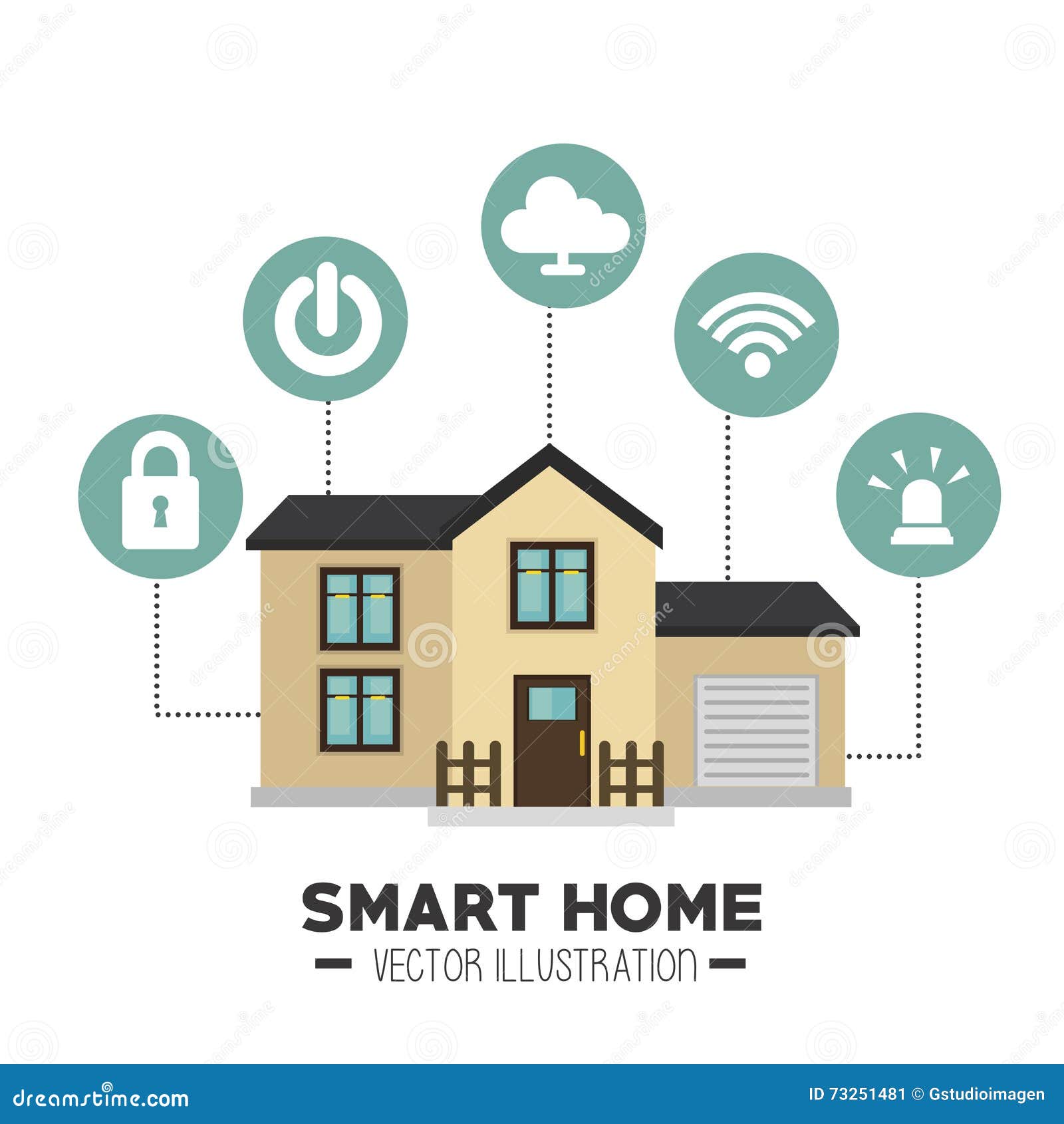 Smart House and Its Applications Isolated Icon Design Stock ...
